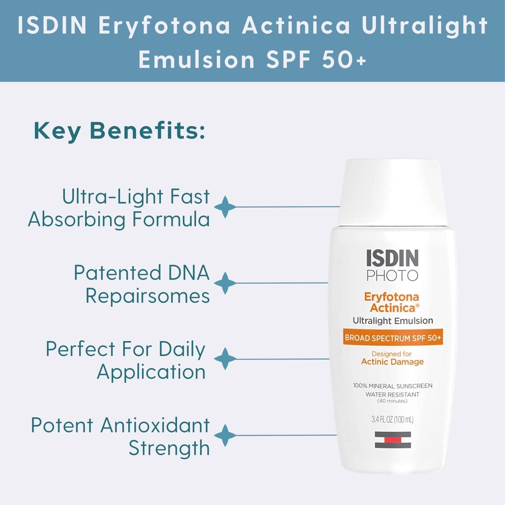 ISDIN Eryfotona Actinica Ultralight Emulsion SPF 50+ – Skin Type Solutions